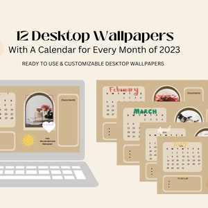 Desktop Organizer Calendar Wallpaper To-do 2023 MAC - Etsy