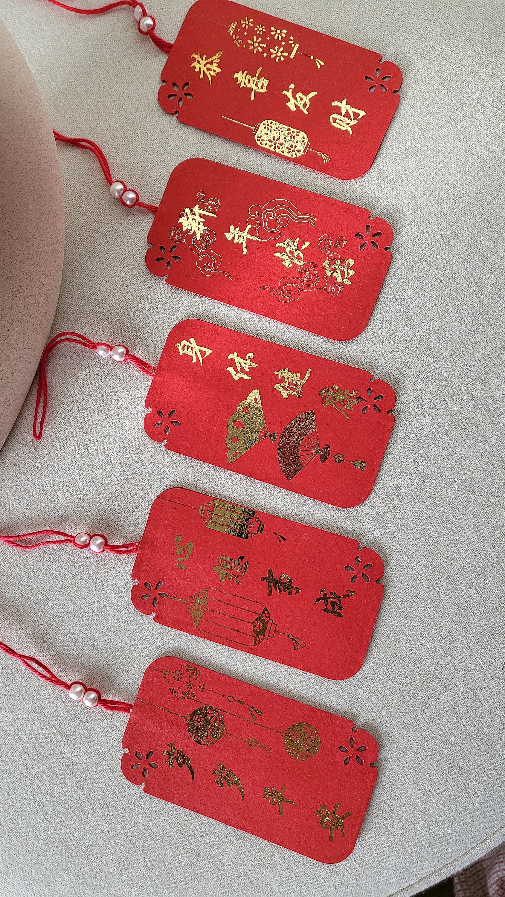 Red Decoration Pendant With Golden Text Images for Lunar Chinese New ...