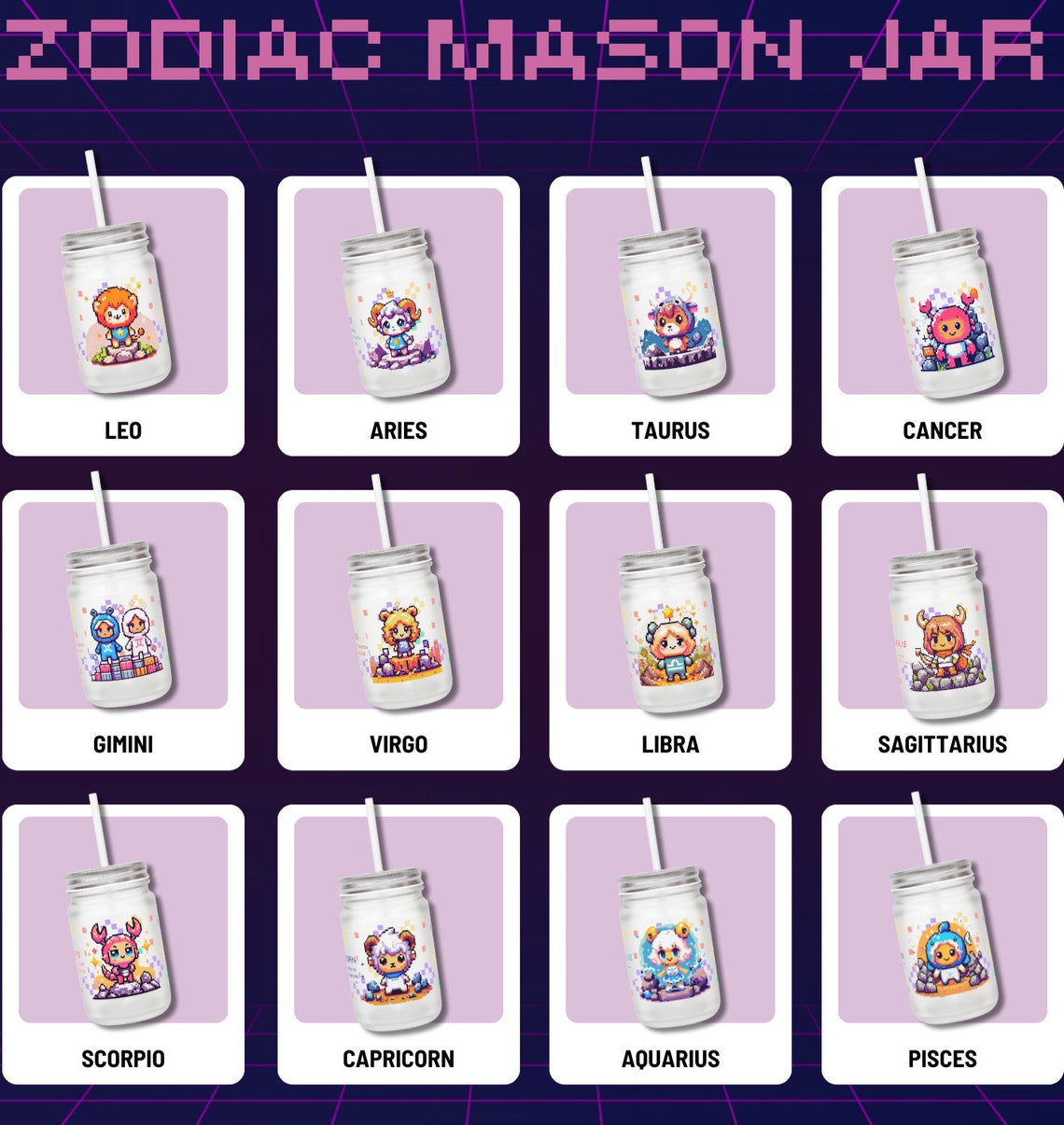 Mason Jar Zodiac Sign Libra With a Cute Quote Suitable for Cold Drink ...