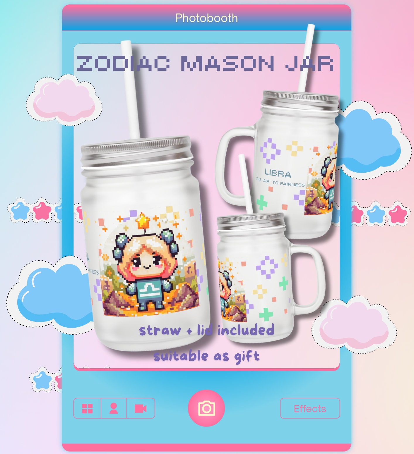 Mason Jar Zodiac Sign Libra With a Cute Quote Suitable for Cold Drink ...