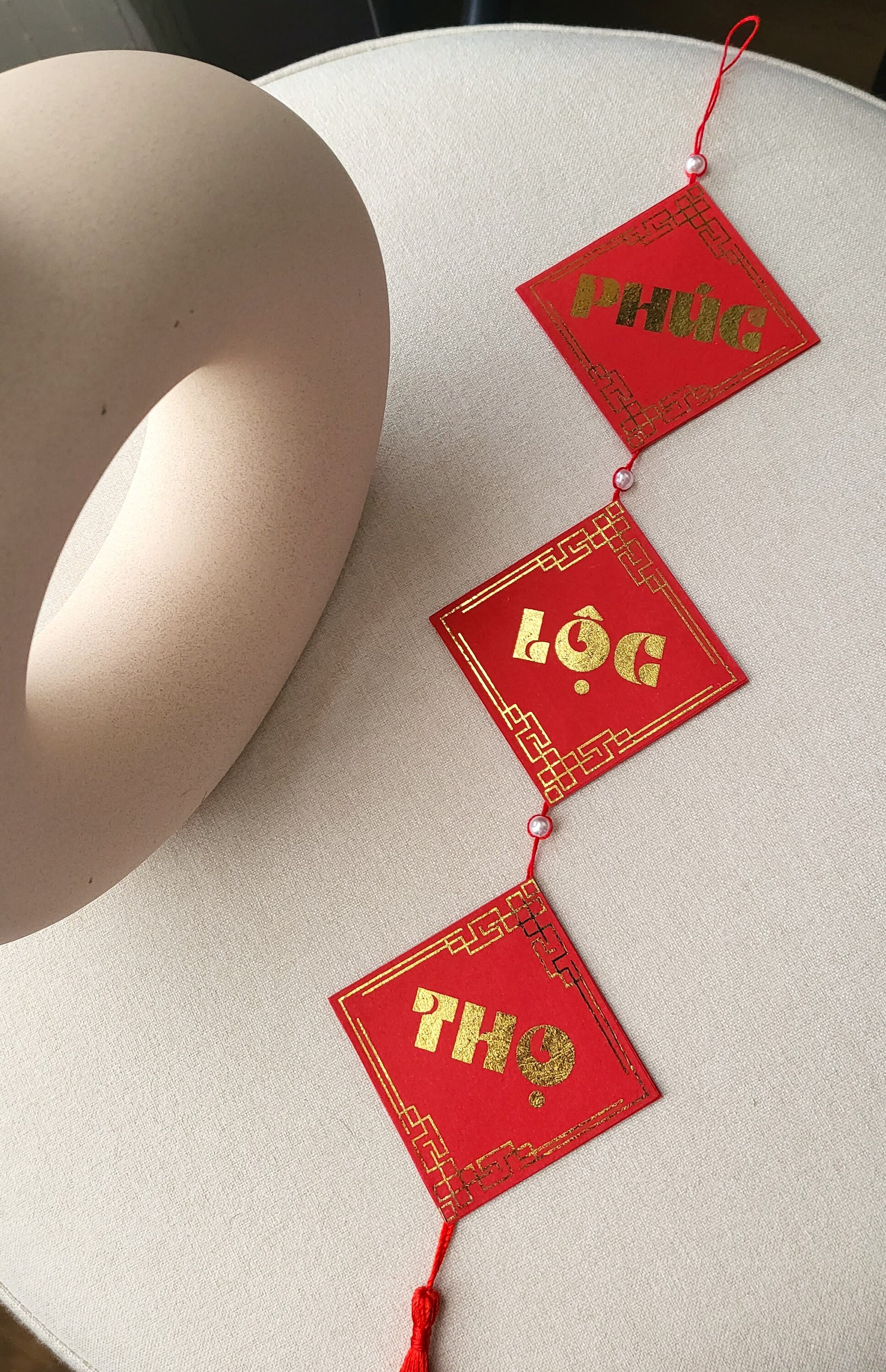 Red Decoration Pendant With Golden Text Images for Lunar Chinese New ...