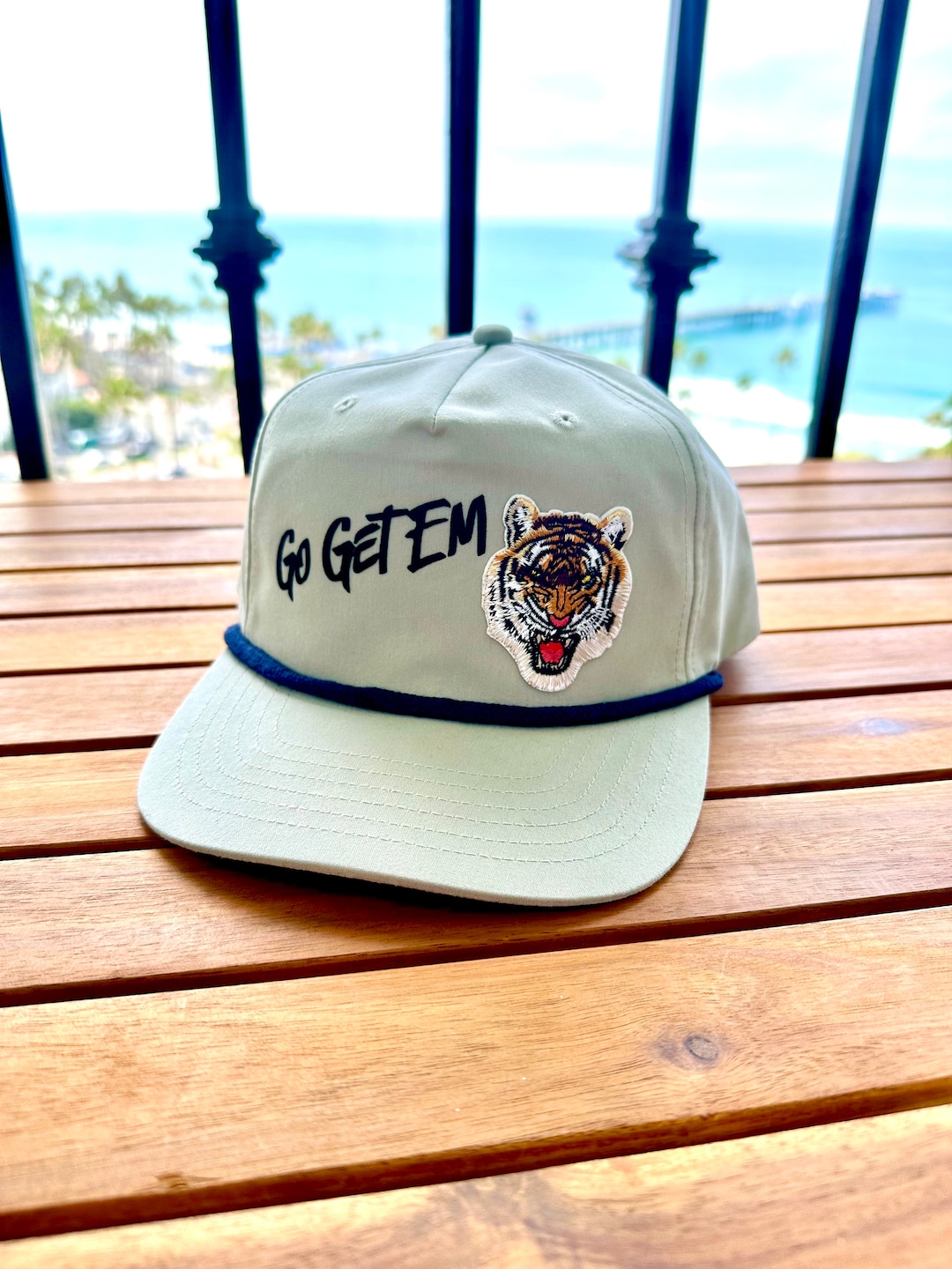 Go Get ‘em Tiger Gray Rope Hat, Snapback Hat, Adjustable Hat - Etsy