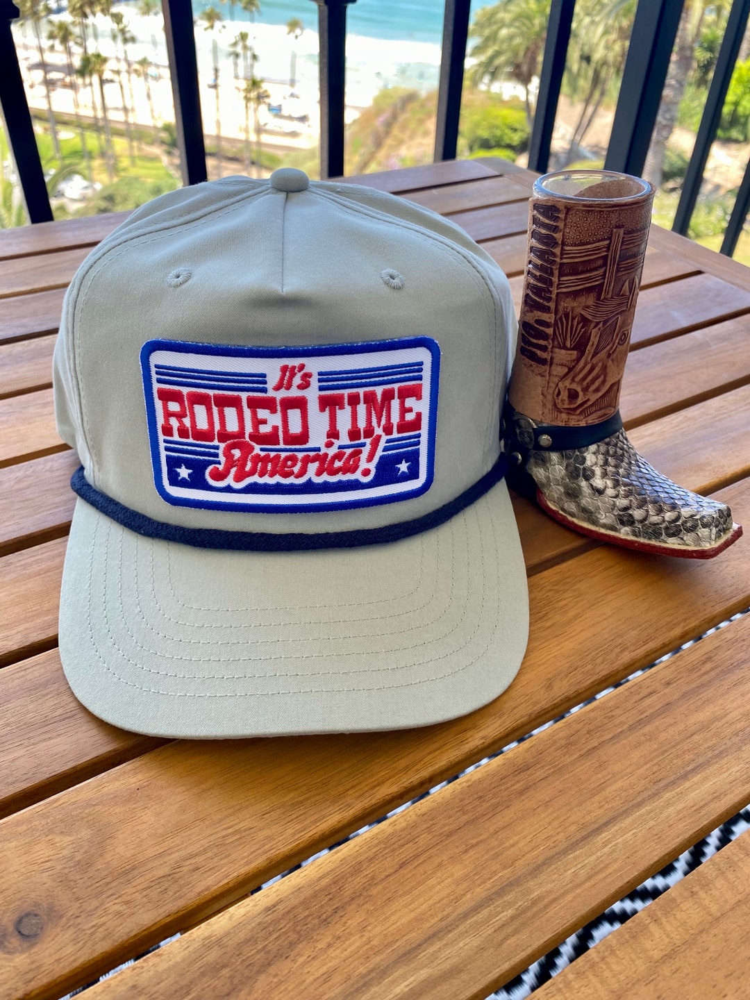 LIMITED Its Rodeo Time America GRAY Rope Snapback 4th of July - Etsy