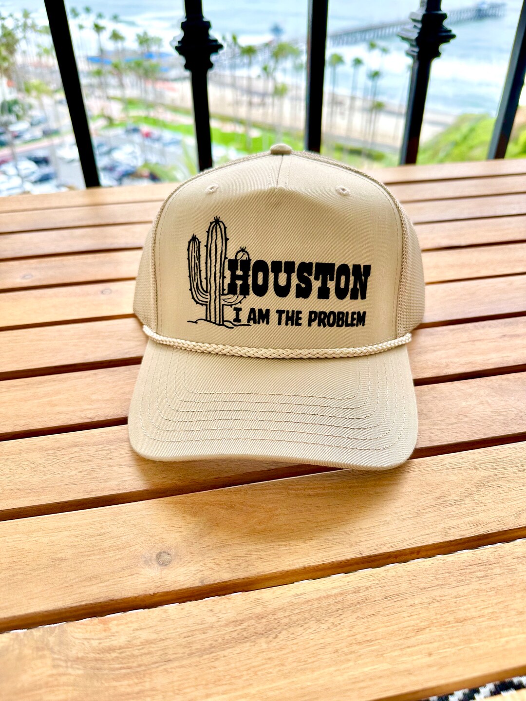 Houston I Am the Problem, Khaki Trucker Hat - Etsy