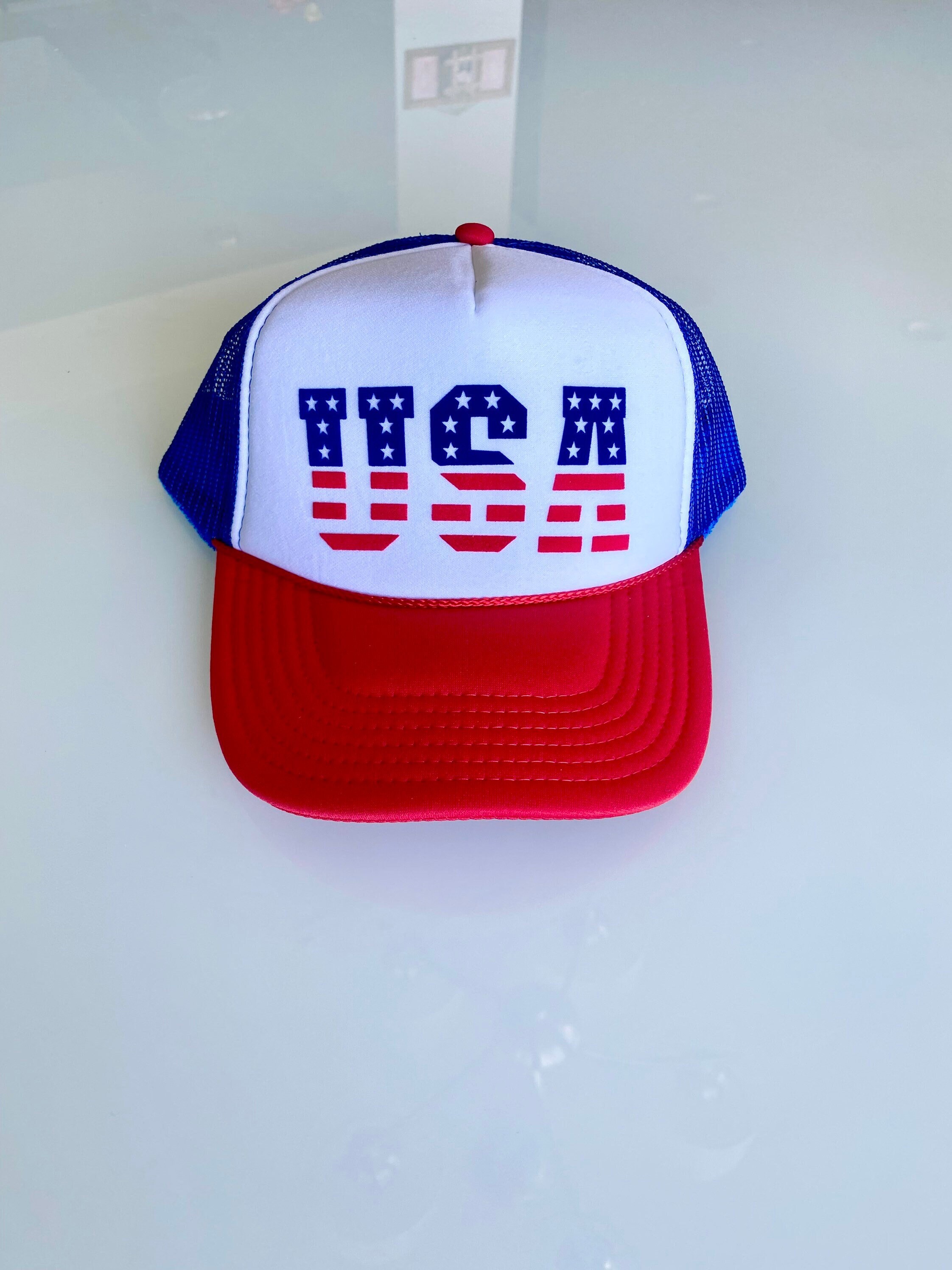 Stars and Stripes Red White and Blue Trucker Hat - Etsy