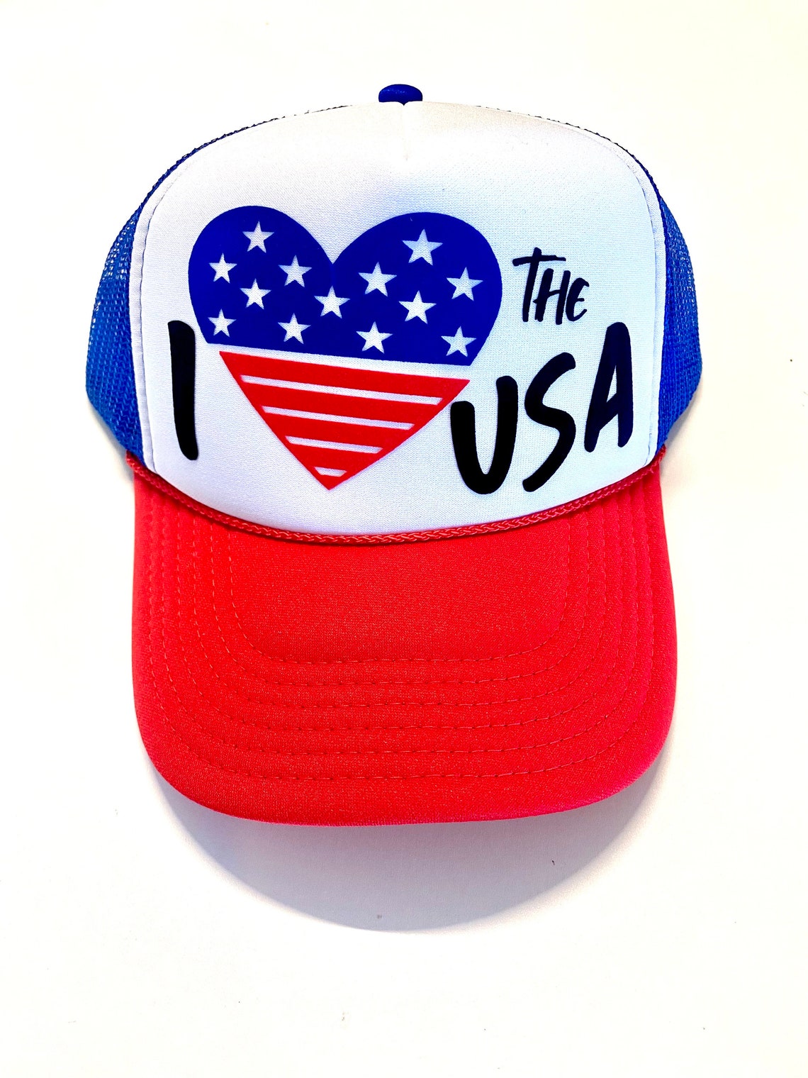 I Love the USA 4th of July Trucker Hat - Etsy