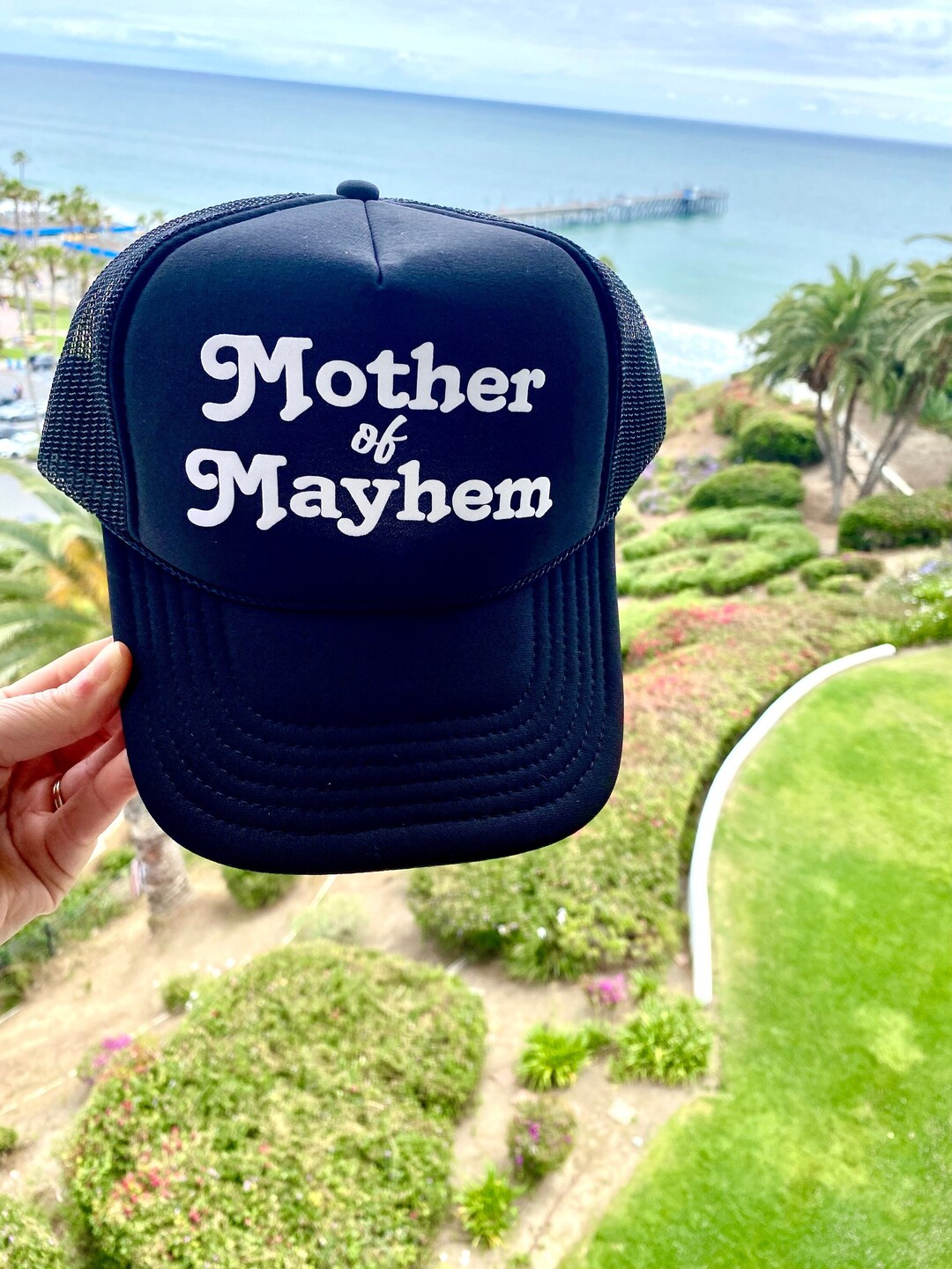 Mother of Mayhem Black Trucker Hat - Etsy