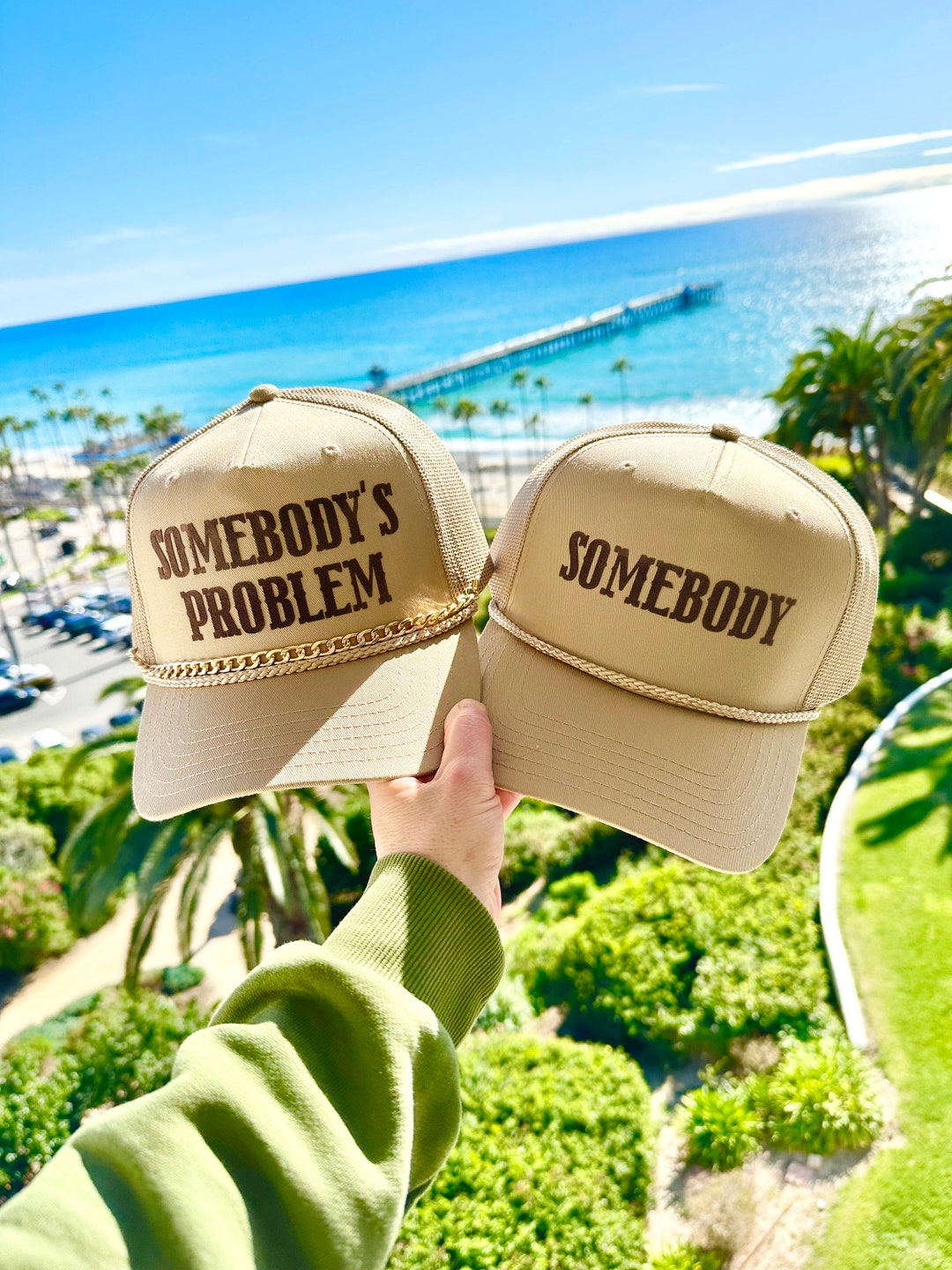 Somebody’s Problem Couple Hats, Khaki Trucker Hat - Etsy
