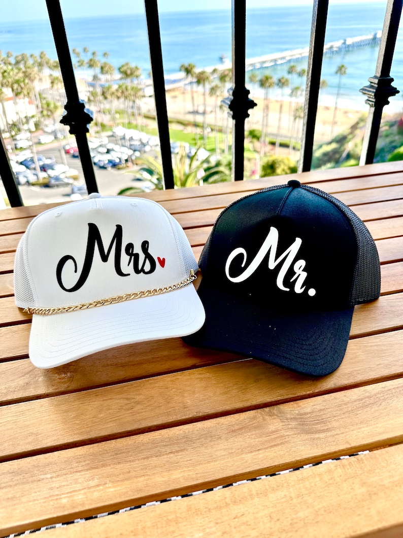Mr. and Mrs. Couple Trucker Hat, Engagement Hat, Honeymoon Hats - Etsy