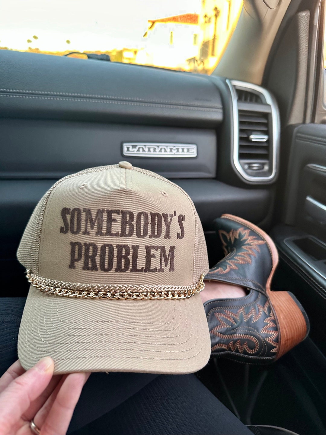 Somebody’s Problem Khaki Trucker Hat - Etsy
