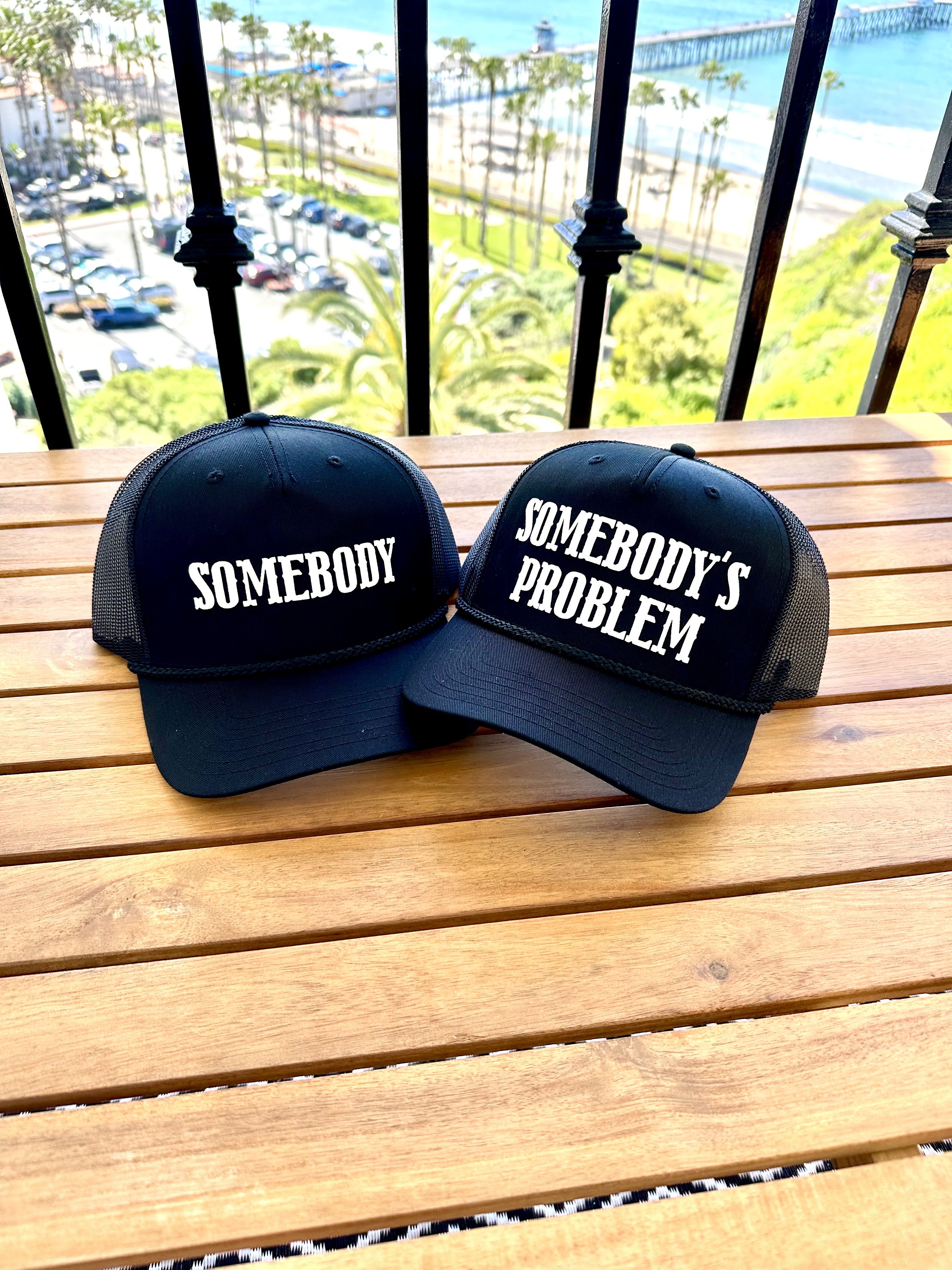 Somebody’s Problem Black Trucker Hat - Etsy