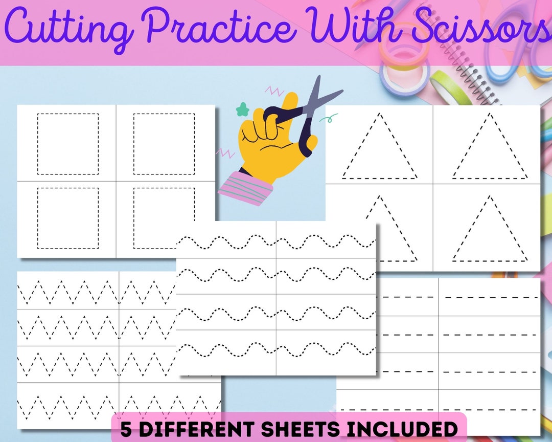 Scissors Practice for Children | Cutting Practice | Fine Motor Practice ...