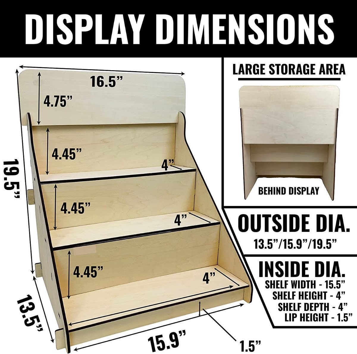 Collapsible Wood Shelf for Retail Display. NO HARDWARE, Comes Apart in ...