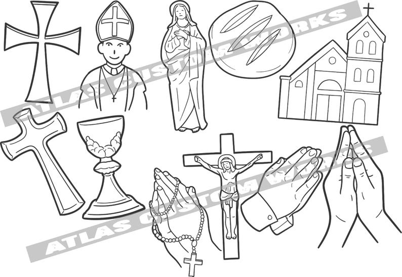 Digital File - Bundle of 31 Religious Vectors, Catholic, Christian, CNC ...