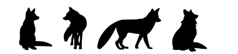 Fox Silhouettes - 9pcs - Dxf Svg Pdf- CNC, Glowforge, Xtool or Other ...