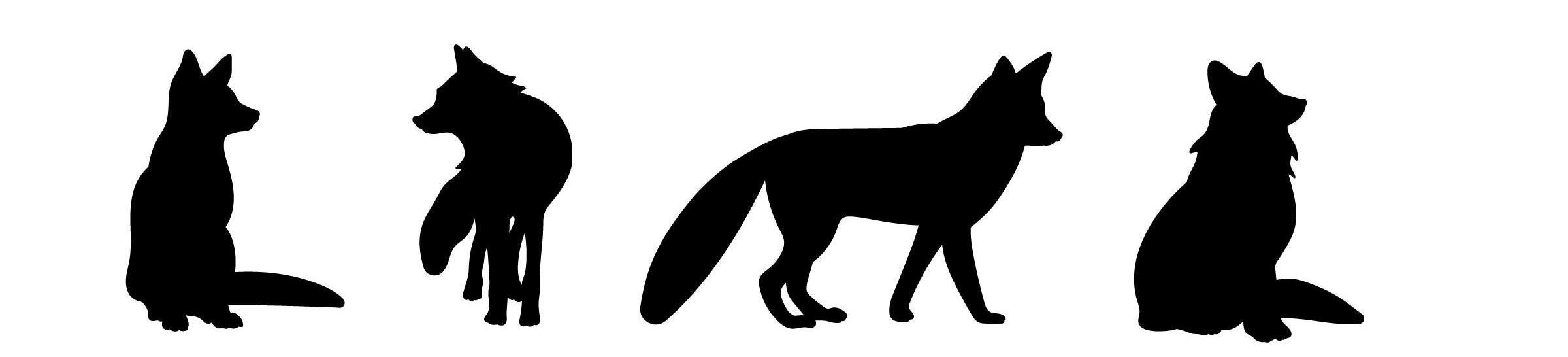Fox Silhouettes - 9pcs - Dxf Svg Pdf- CNC, Glowforge, Xtool or Other ...