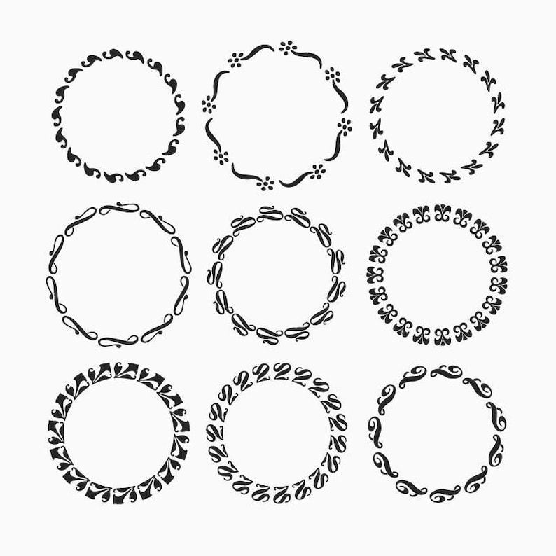Digital File - Circle Border Accents 2 - Decorative Border, for Laser ...