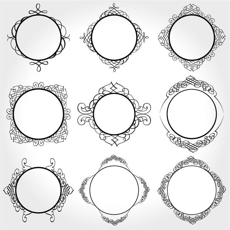 Digital File - Circle Border Accents - Decorative Border, for Laser ...