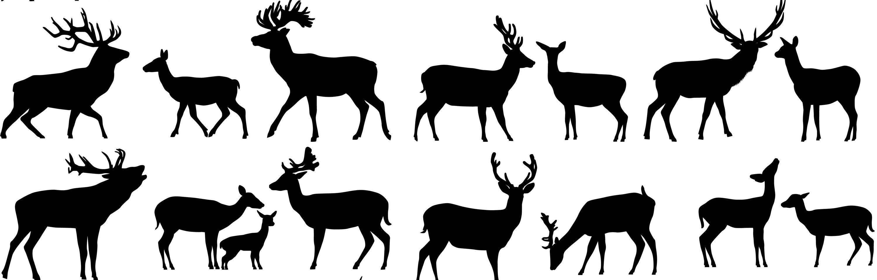 Deer Silhouettes - 33 - Dxf Svg Pdf- CNC Glowforge or Laser Engraver - Etsy