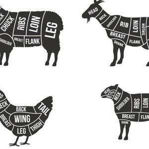 Butcher Cut Vectors, Dxf Svg Pdf AI Eps- CNC, Glowforge, Xtool or Other ...