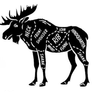 Moose Butcher Cuts - 1 - Dxf Svg Pdf- CNC, Glowforge, Xtool or Other ...