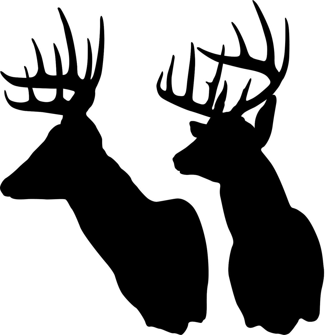 Deer Buck Silhouette Antlers - 4 - Dxf Svg Pdf- CNC, Glowforge, Xtool ...