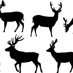 Deer Silhouettes - 33 - Dxf Svg Pdf- CNC Glowforge or Laser Engraver - Etsy