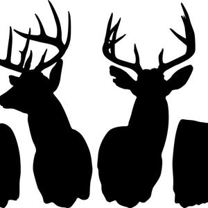 Deer Buck Silhouette Antlers - 4 - Dxf Svg Pdf- CNC, Glowforge, Xtool ...