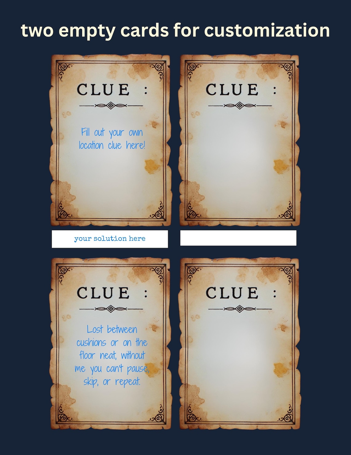 40 Card Scavenger Hunt Clue Cards Puzzle Bundle, Printable Treasure ...