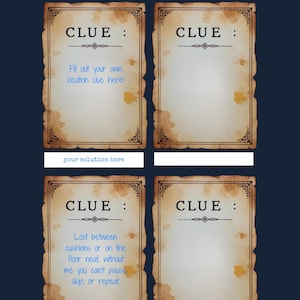 40 Card Scavenger Hunt Clue Cards Puzzle Bundle, Printable Treasure ...