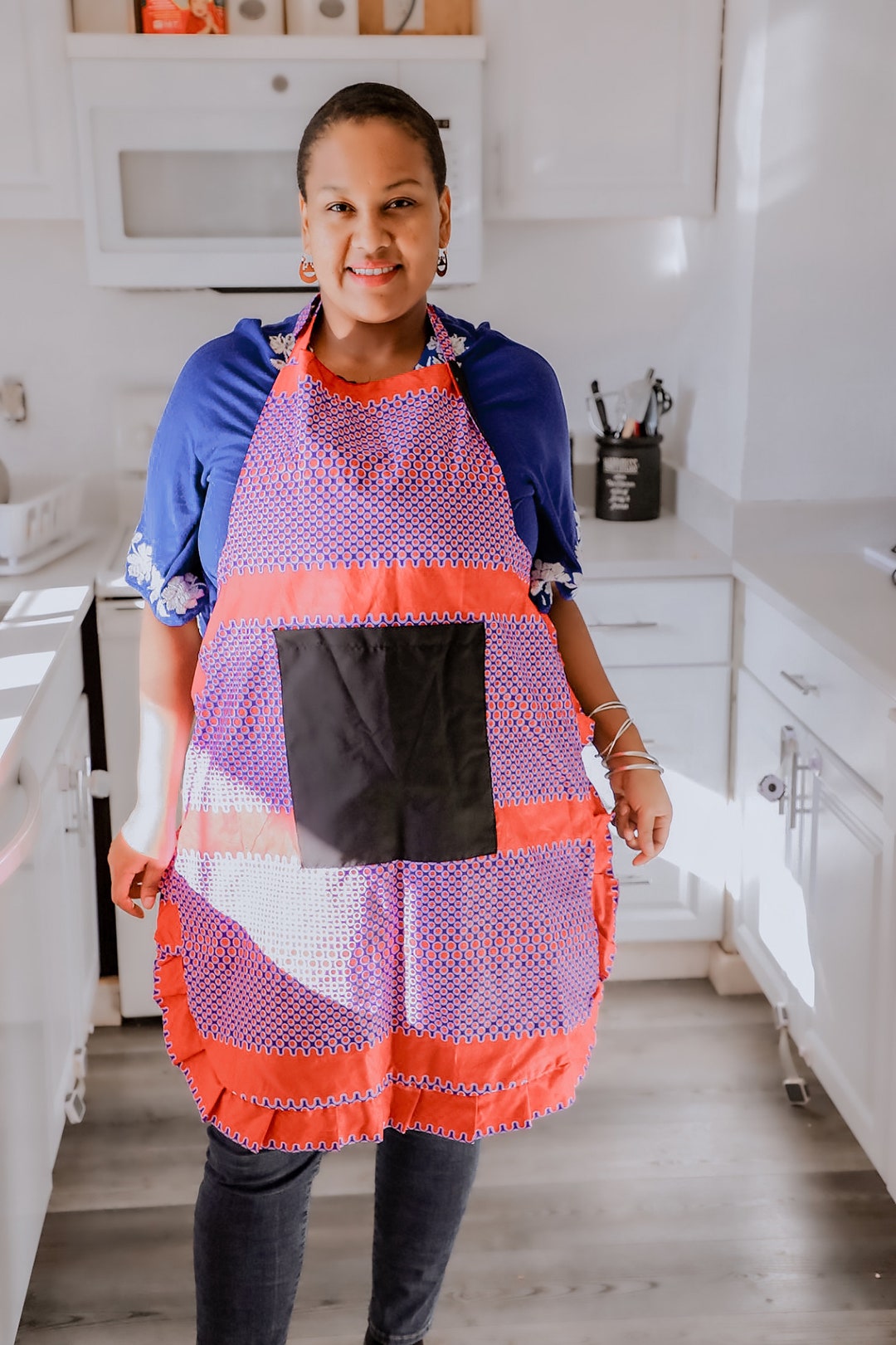 Vintage Style , Full Coverage Chef Apron, Adjustable Cotton Kitchen Bib ...