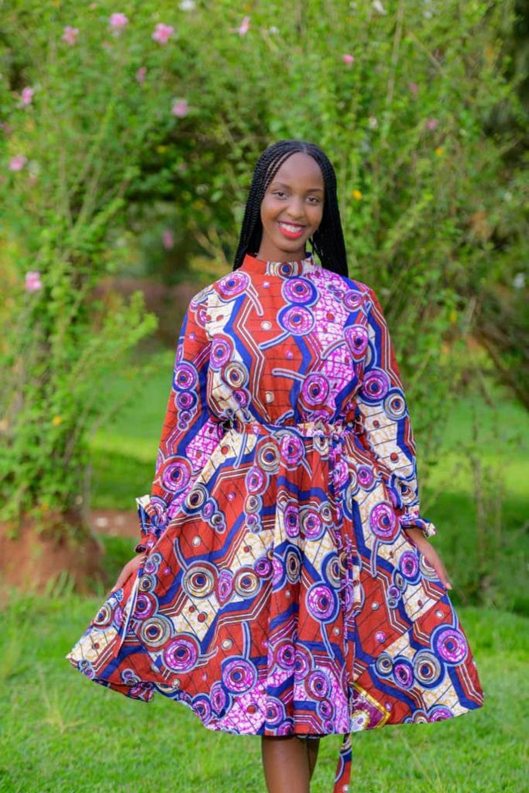 Africa Print Dress Wedding Party Outfit Women African Print Etsy