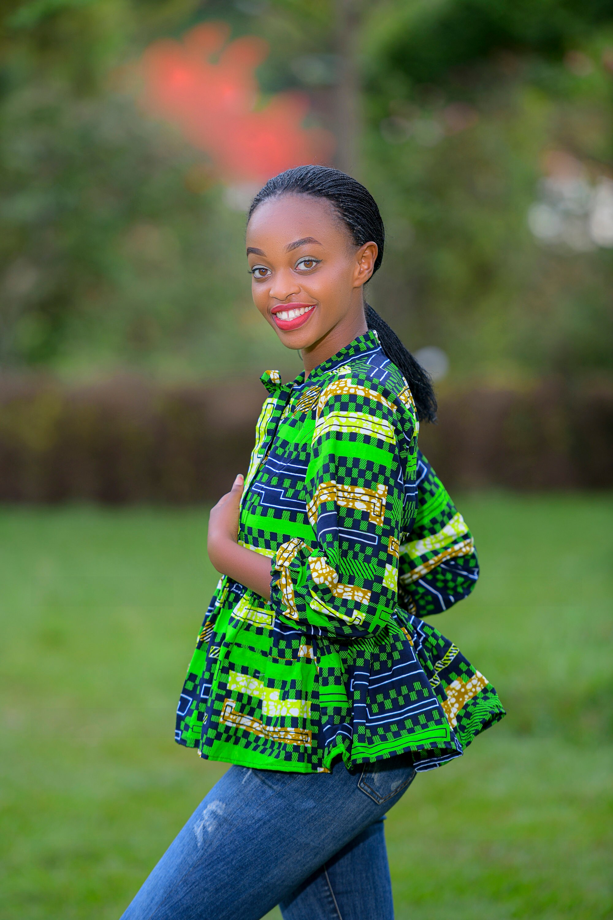 High Neckline African Print Blouse,bishop Sleeve Top/shirt,african ...