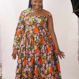 Stylish Afrocentric Maxi Gown,gorgeous Wax Print Maxi/vibrant ...