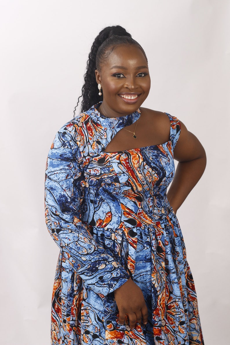 Stylish Afrocentric Maxi Gown,gorgeous Wax Print Maxi/vibrant ...