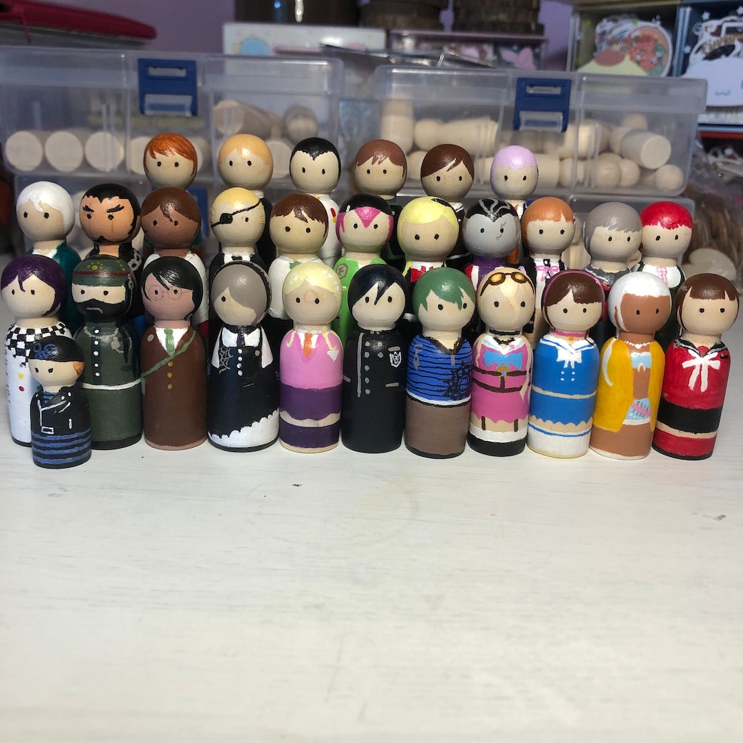 DR Inspired Hand Painted Wooden Peg Dolls - Etsy