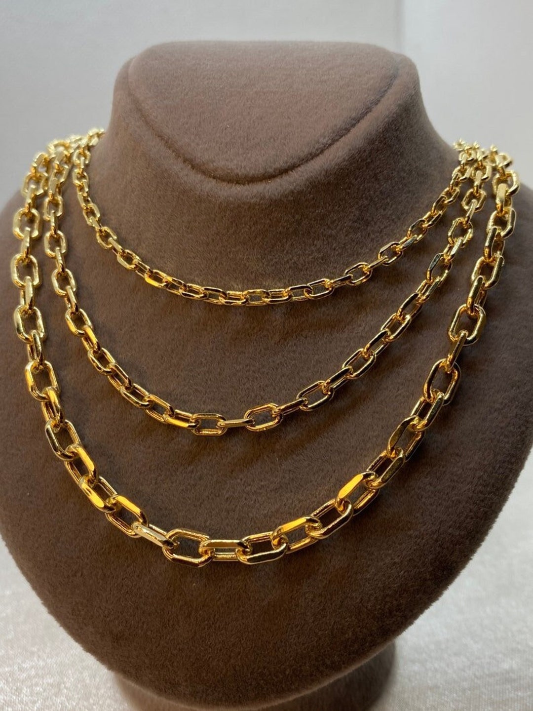 18k Real Gold Cable Link Chain, 2mm, Real Gold Chain, Gift for Her, Oro ...