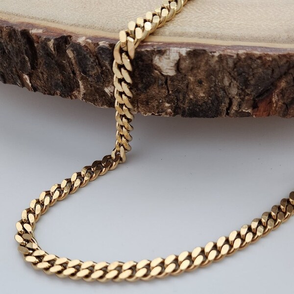 14k Solid Gold Chain - Etsy