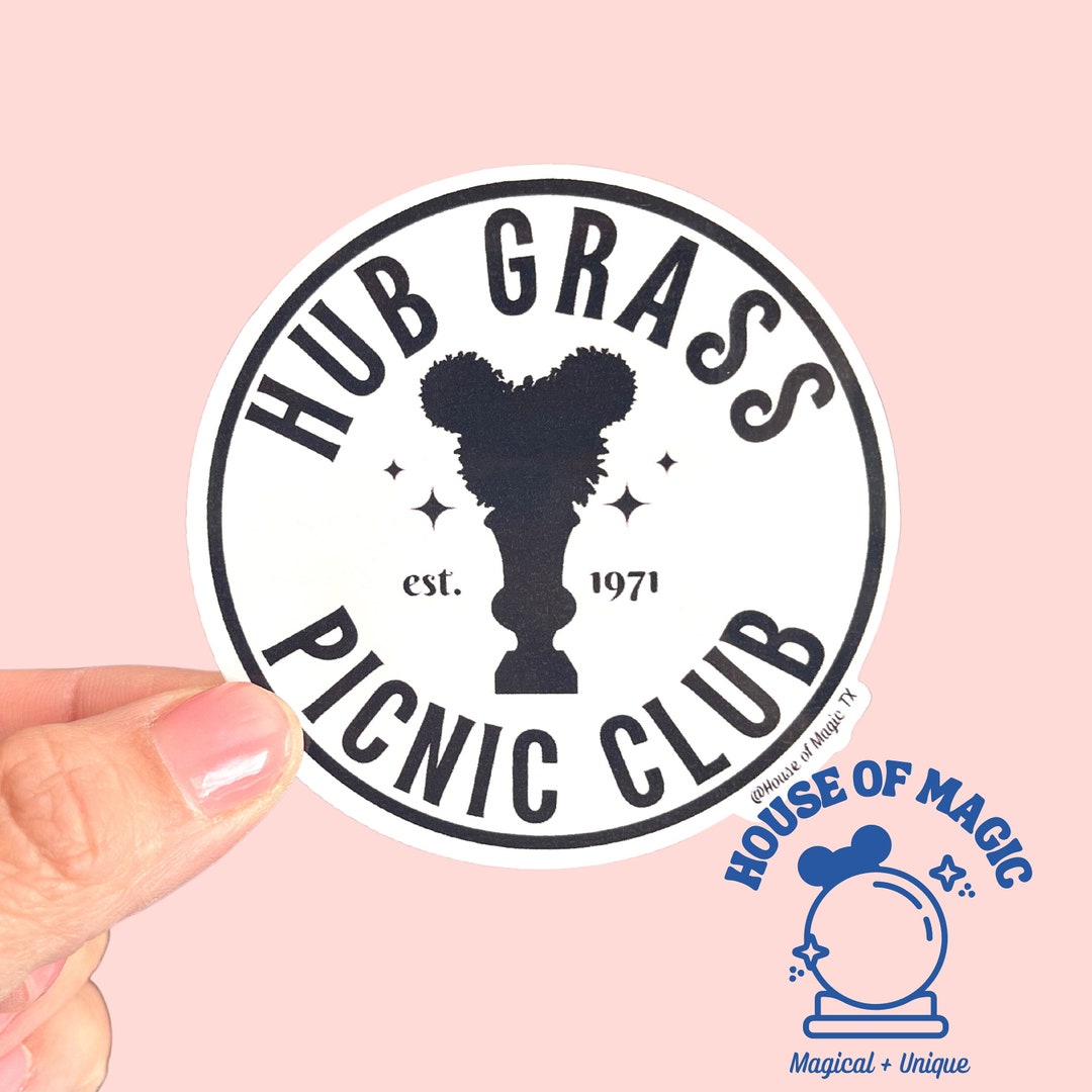 Disney Hub Grass Sticker Picnic Club Sticker Magic Kingdom Gift for ...