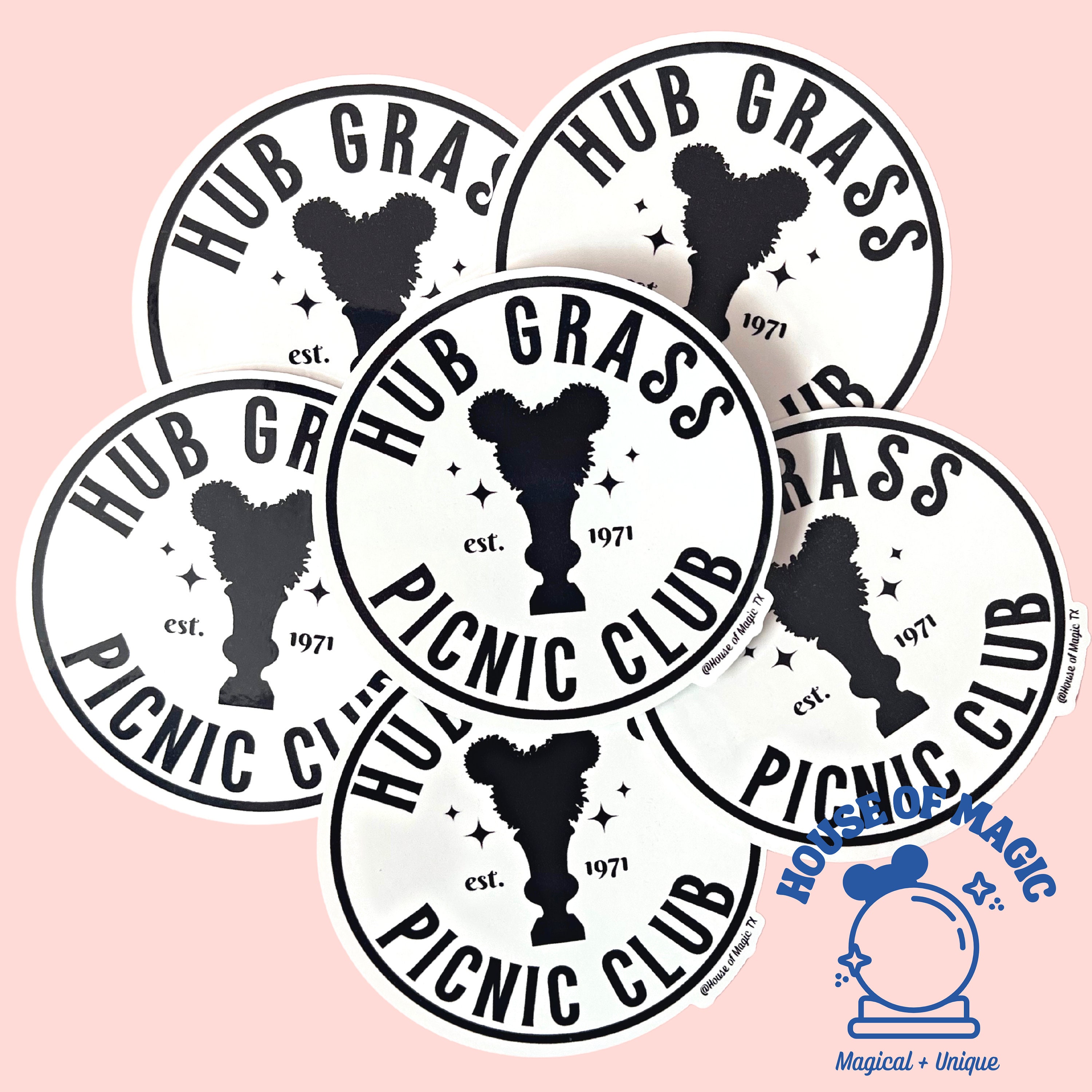 Disney Hub Grass Sticker Picnic Club Sticker Magic Kingdom Gift for ...