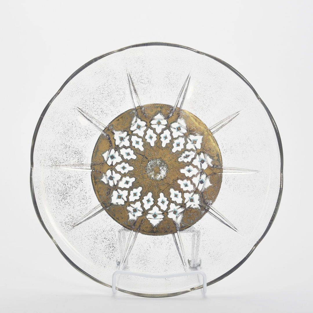 Retro Midcentury 22k Gold Culver Seville Aqua11.5 Serving Plate/tray - Etsy