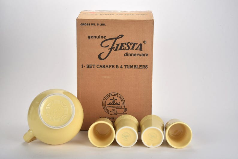 Fiesta Fiestaware 5 Piece Carafe & Tumbler Set Yellow NIB - Etsy