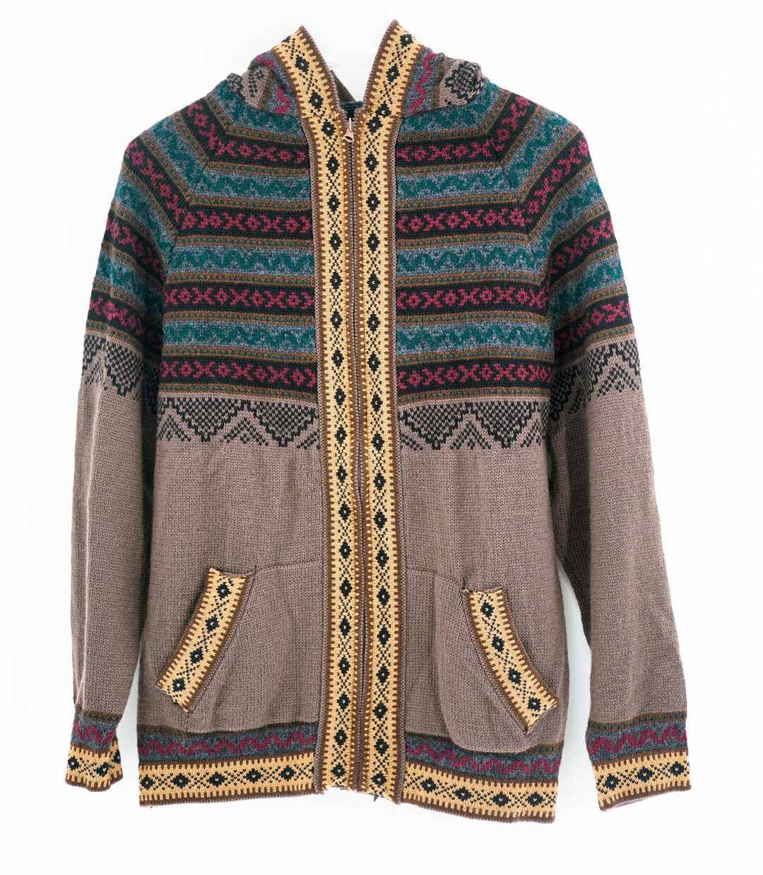 Alpaca Hooded Jackets Made in Peru. Zip From Waist to Neck. Medium Size ...