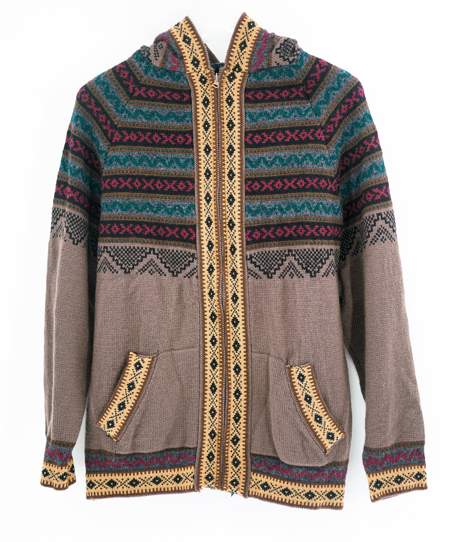 Alpaca Hooded Jackets Made in Peru. Zip From Waist to Neck. Medium Size ...