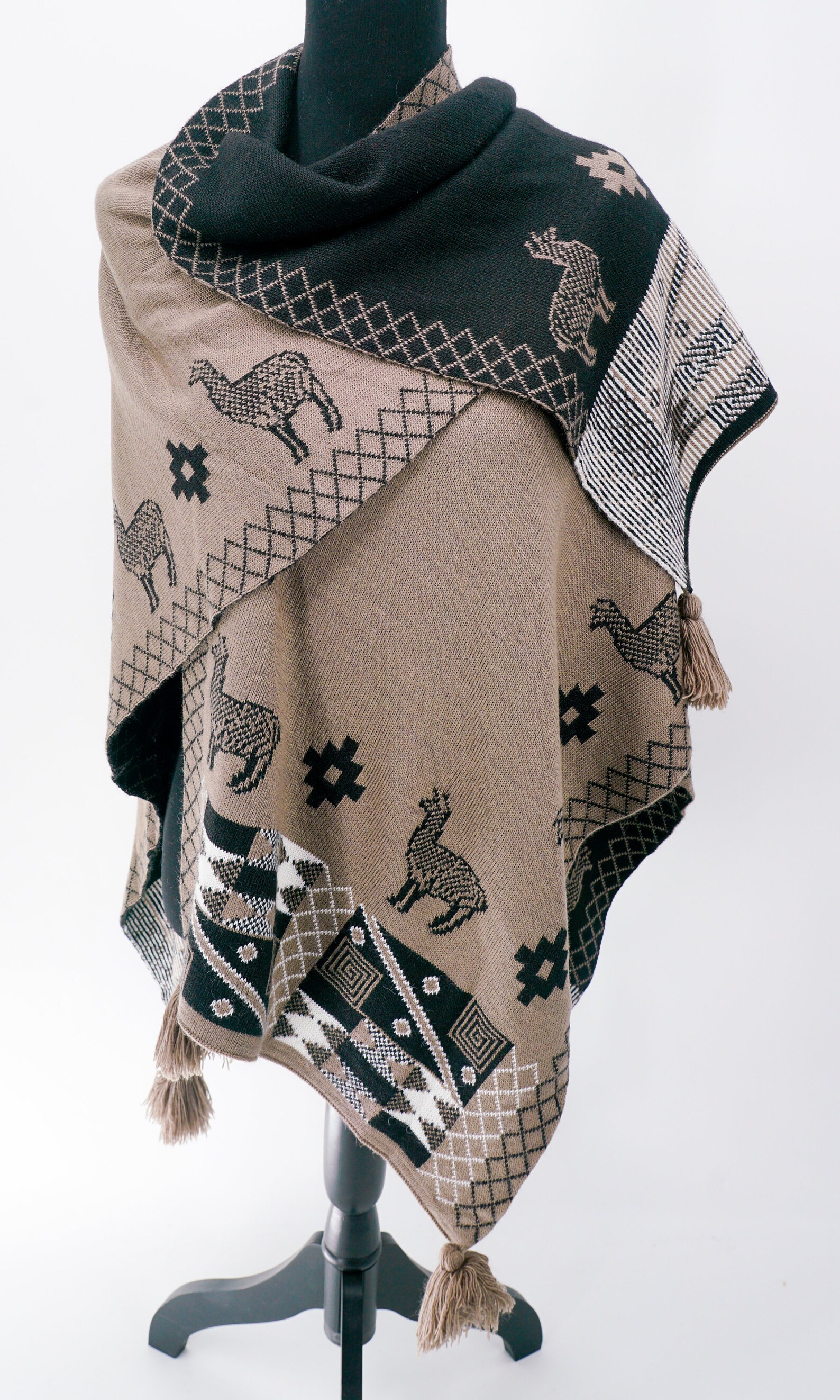 Women's Reversible Rabbit Angora Cape, Made in Peru - Etsy