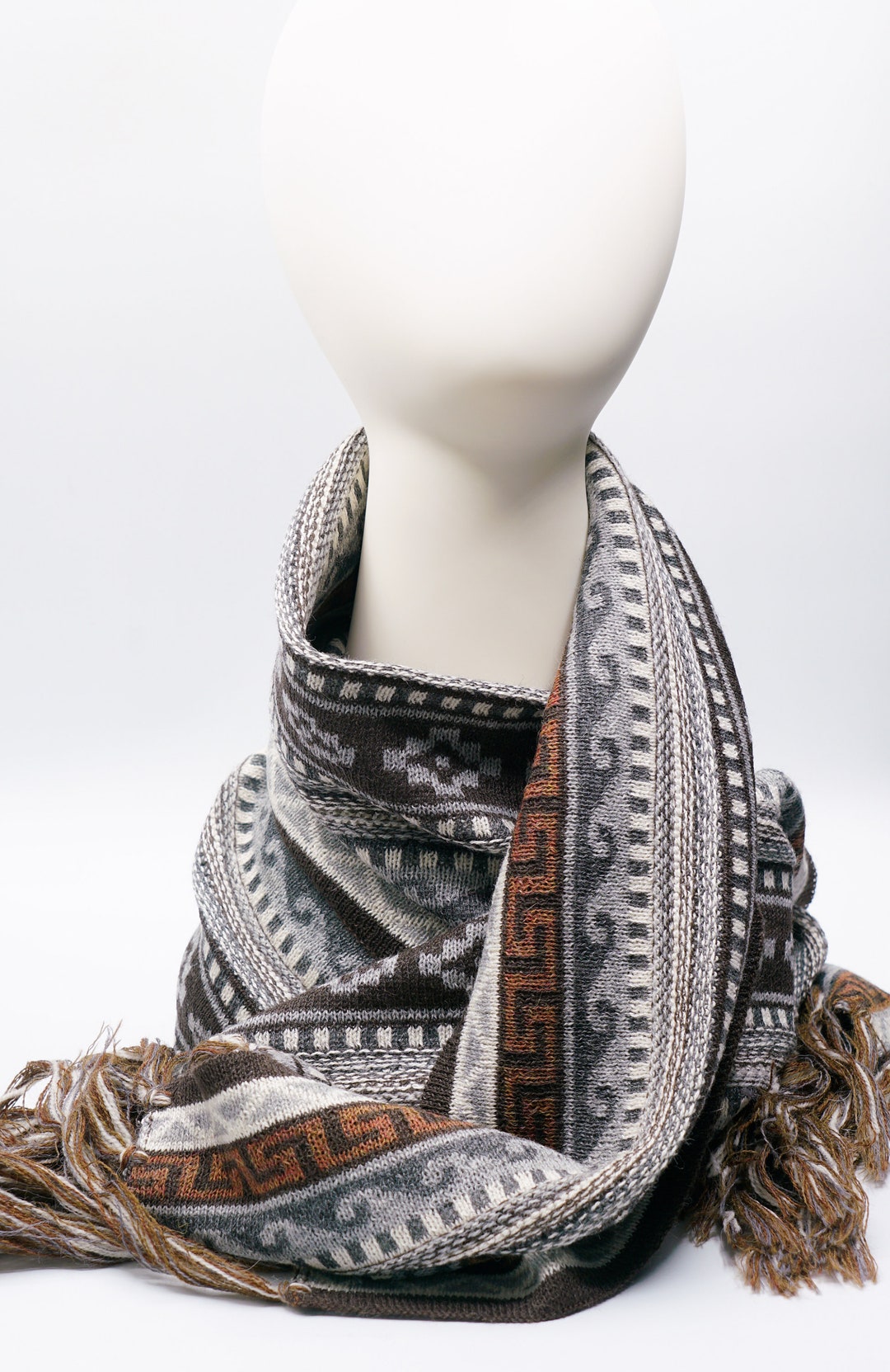 Baby Alpaca Peruvian Scarf (chalina), Three Different Designs ...