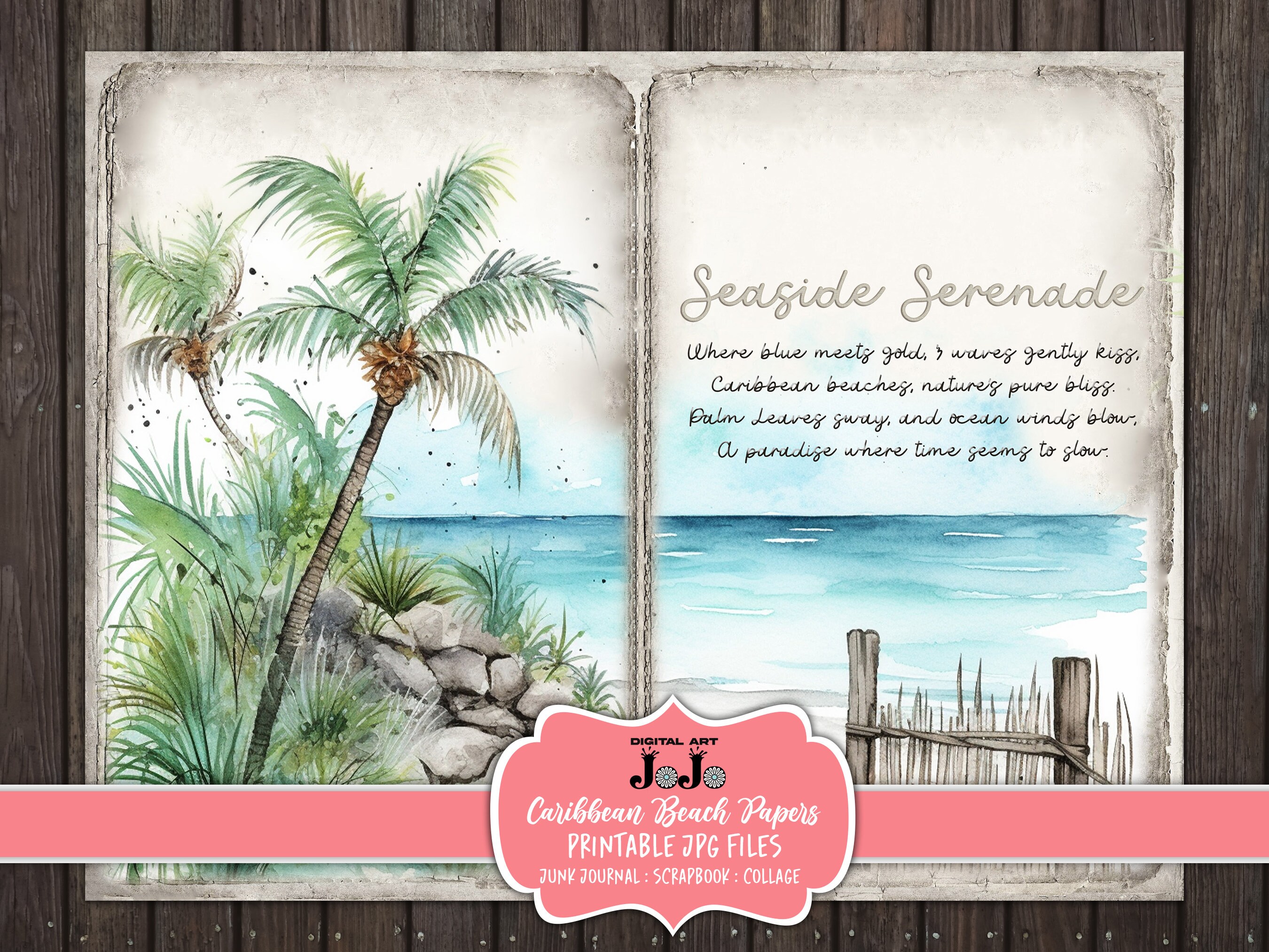 Beach Junk Journal Papers, Ocean Junk Journal Pages, Collage Sheets ...