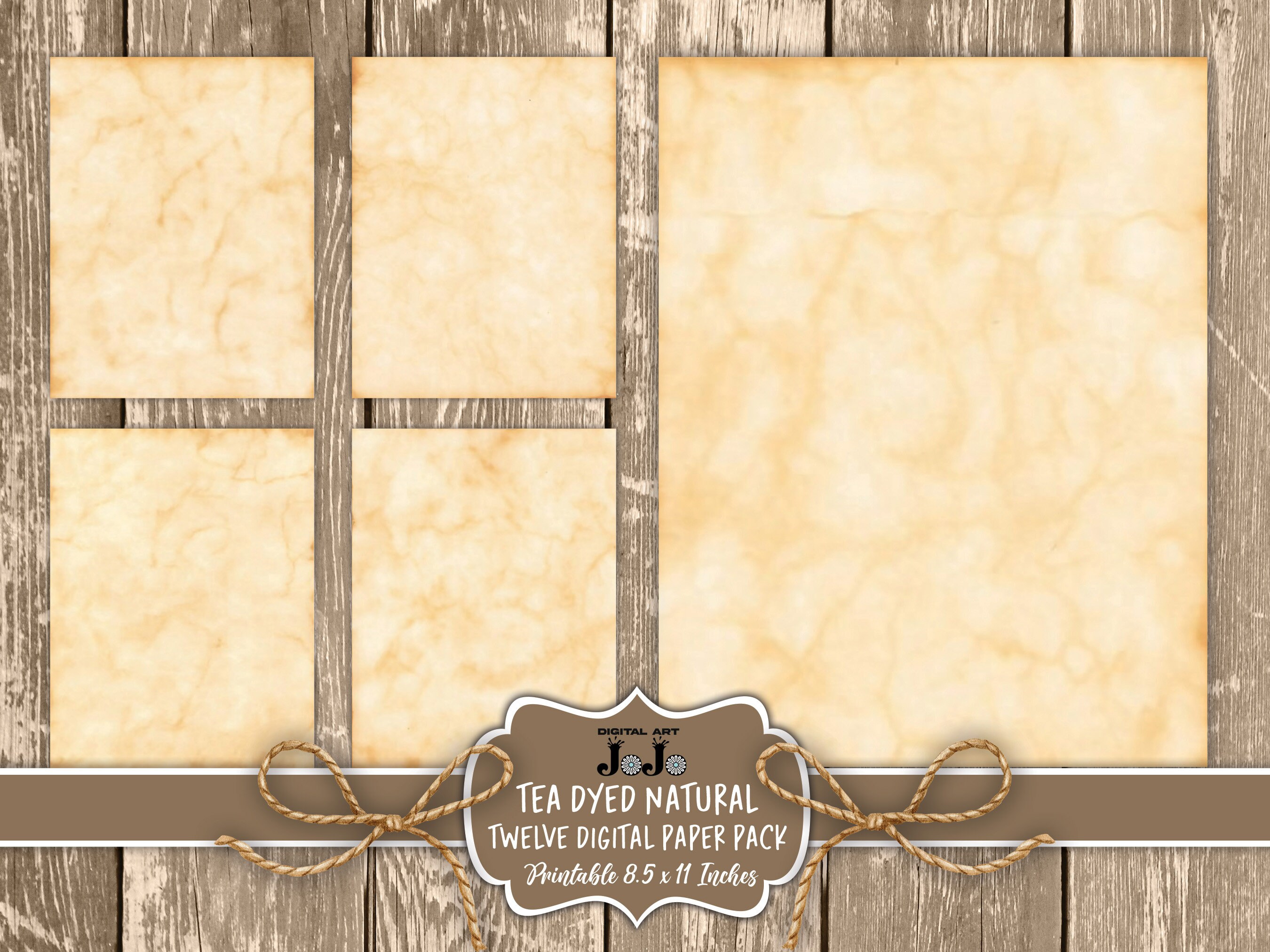 Printable Tea Dyed Journal Paper Kit, Vintage Coffee Stained, Ephemera ...