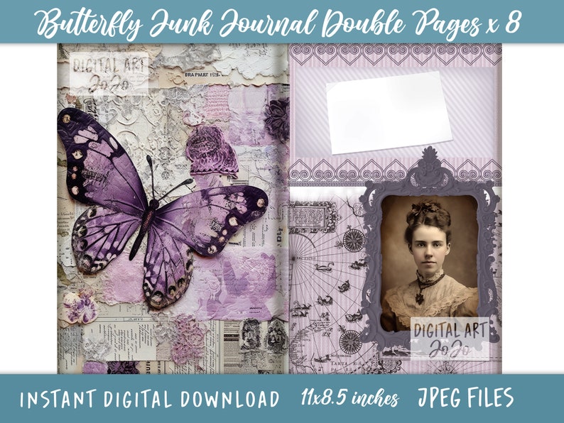 Junk Journal Printable Butterflies, Butterfly Junk Journal Kit, Junk ...