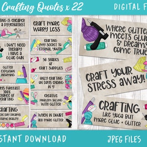 Craft Quotes, Crafters Sayings, Printable Kit, Junk Journal Words ...